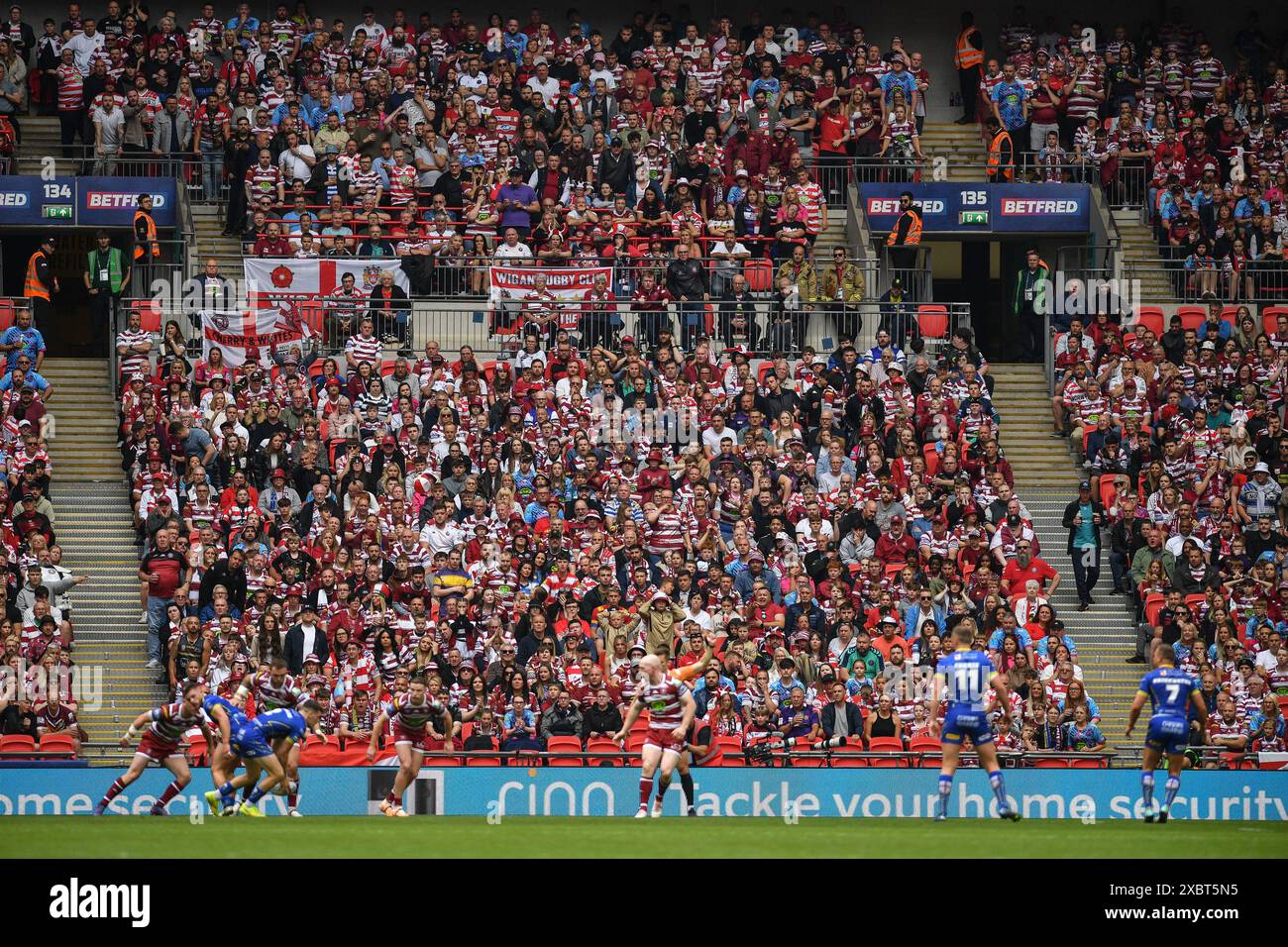 London, England - 8th June 2024 - Fans of Wigan Warriors Rugby League ...