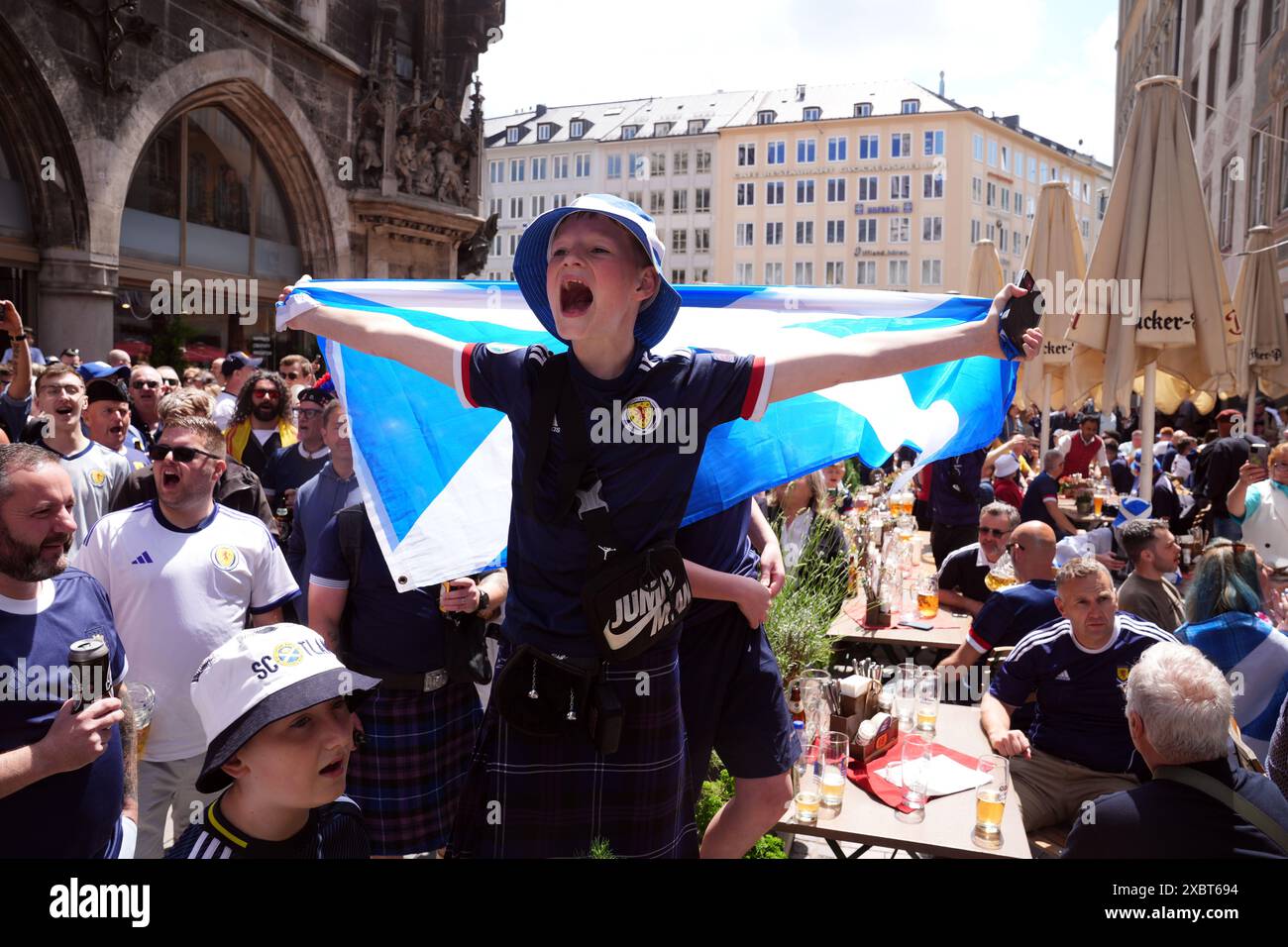 Scotland fans at Marienplatz central square, Munich. Scotland will face ...