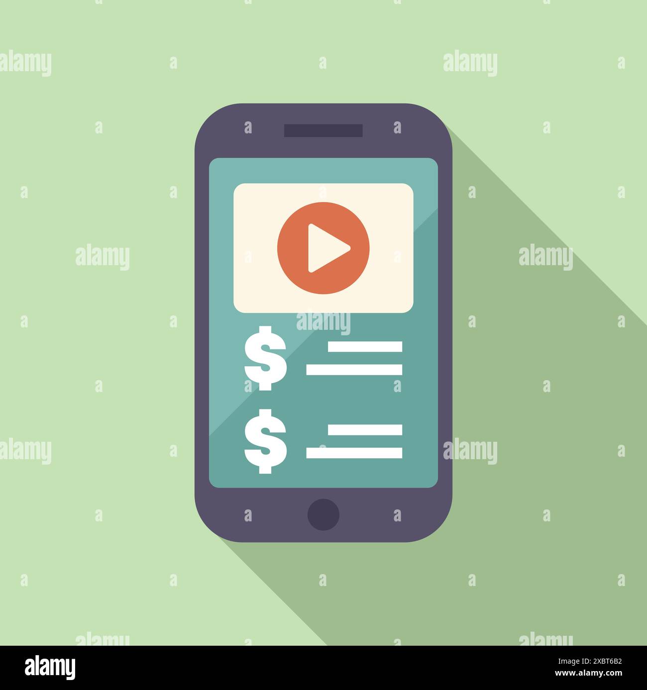 Mobile phone displaying paid video subscription service, concept of streaming services Stock ...