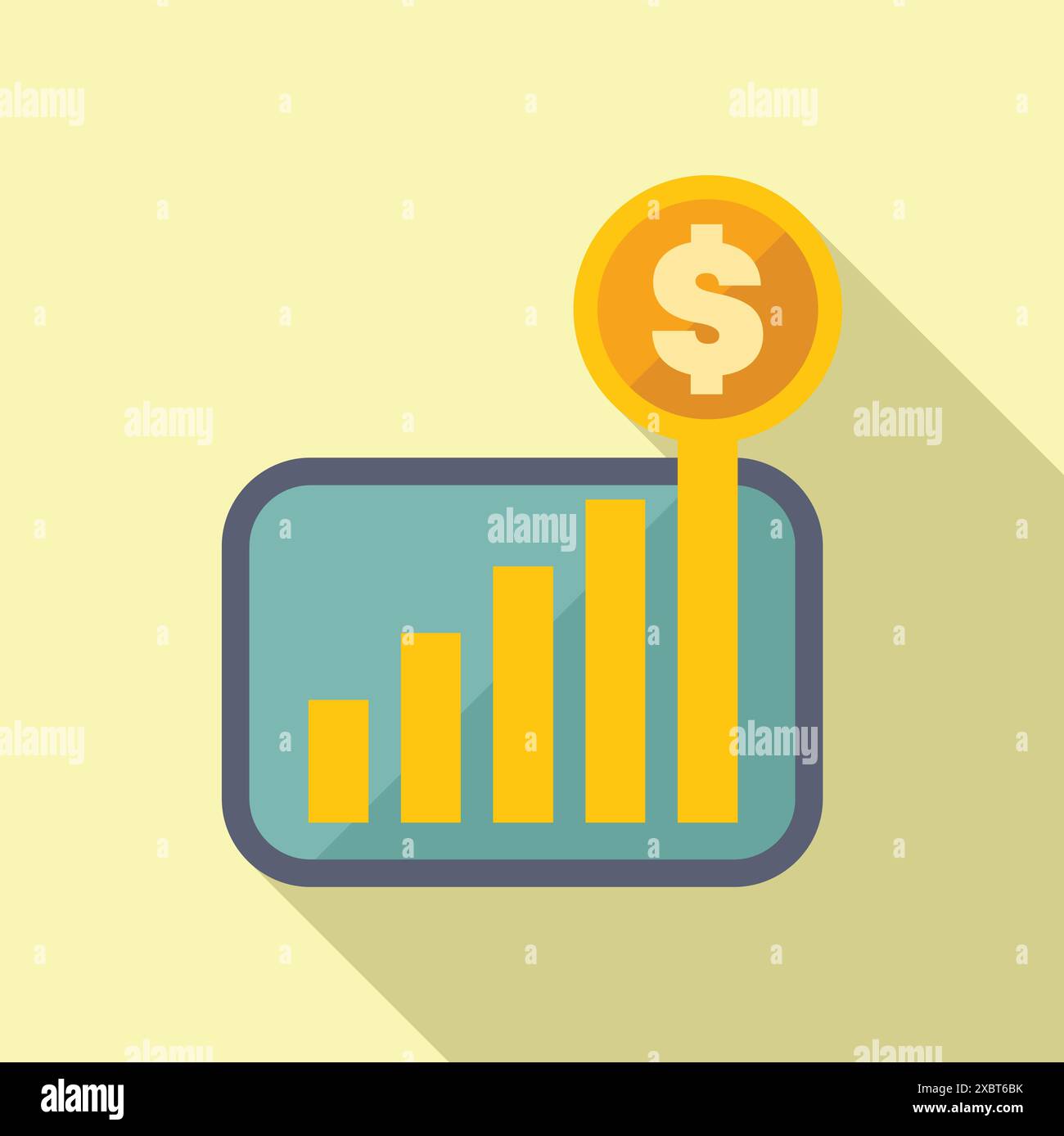 Simple flat design concept of a growing business graph, showing ...