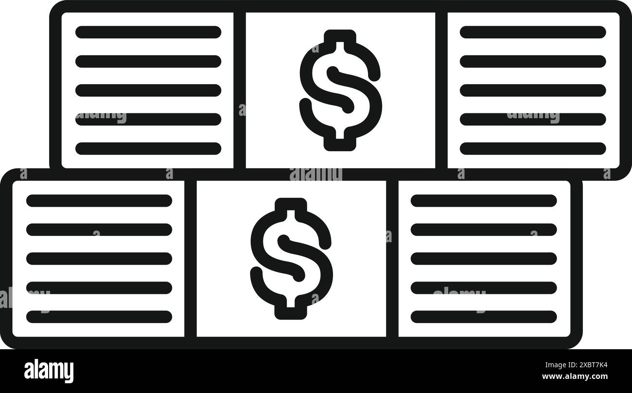 Two stacks of dollar bills Stock Vector Images - Alamy