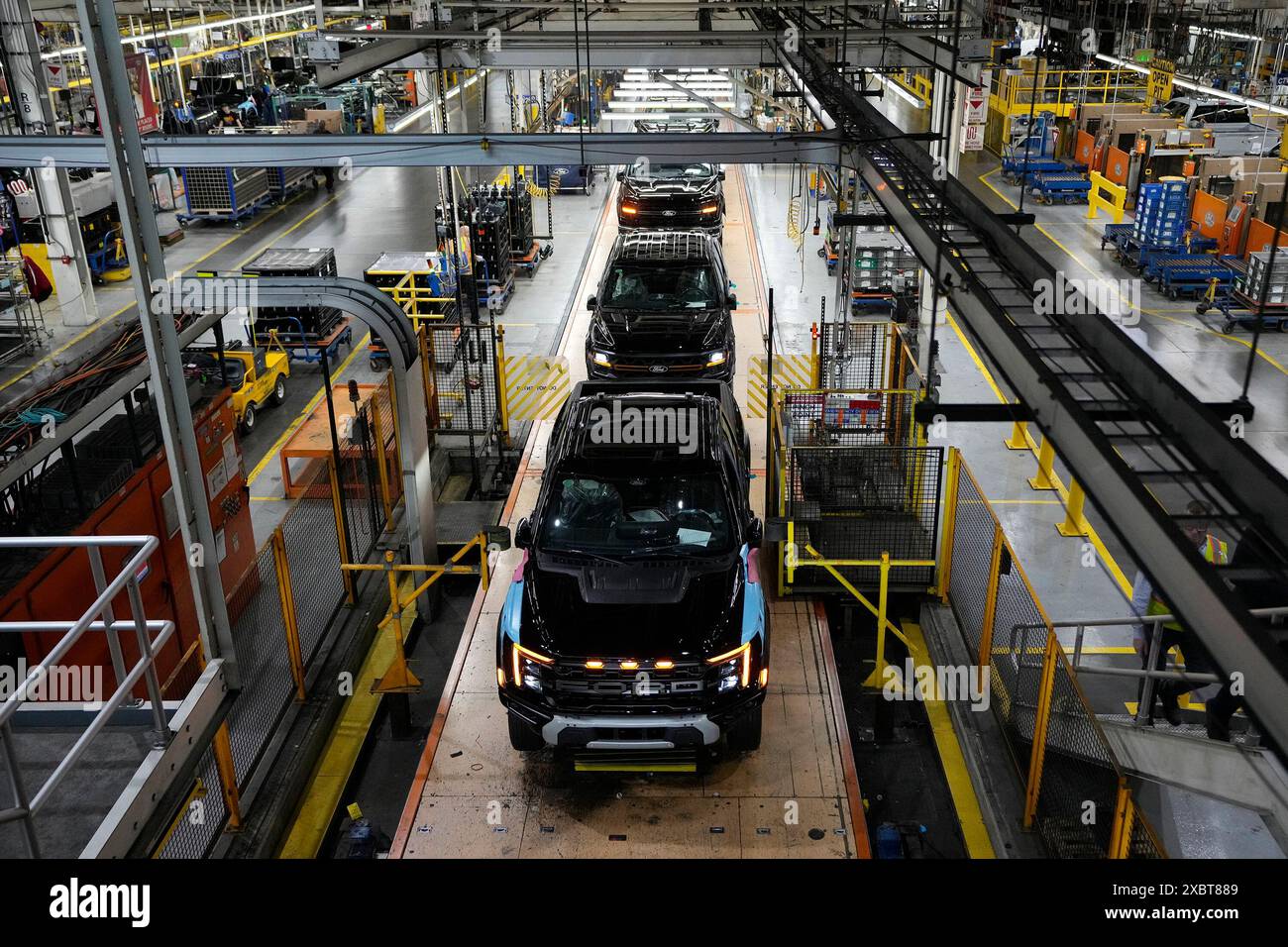 FILE - The 2024 Ford F-150 truck is assembled at the Dearborn Truck ...