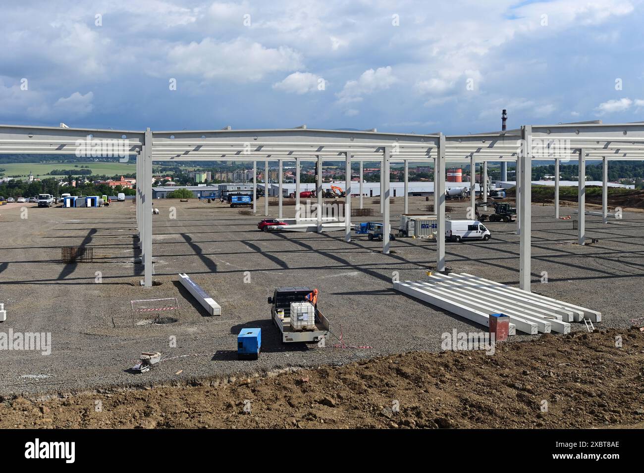 Ostrov, Czech Republic. 13th June, 2024. Construction of a new hall for ...