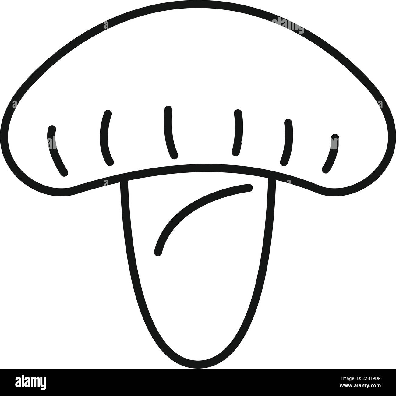 Simple and minimal illustration of a mushroom with a thick outline ...