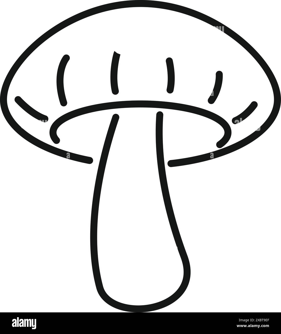Simple line drawing of a mushroom, ideal for representing a healthy ...