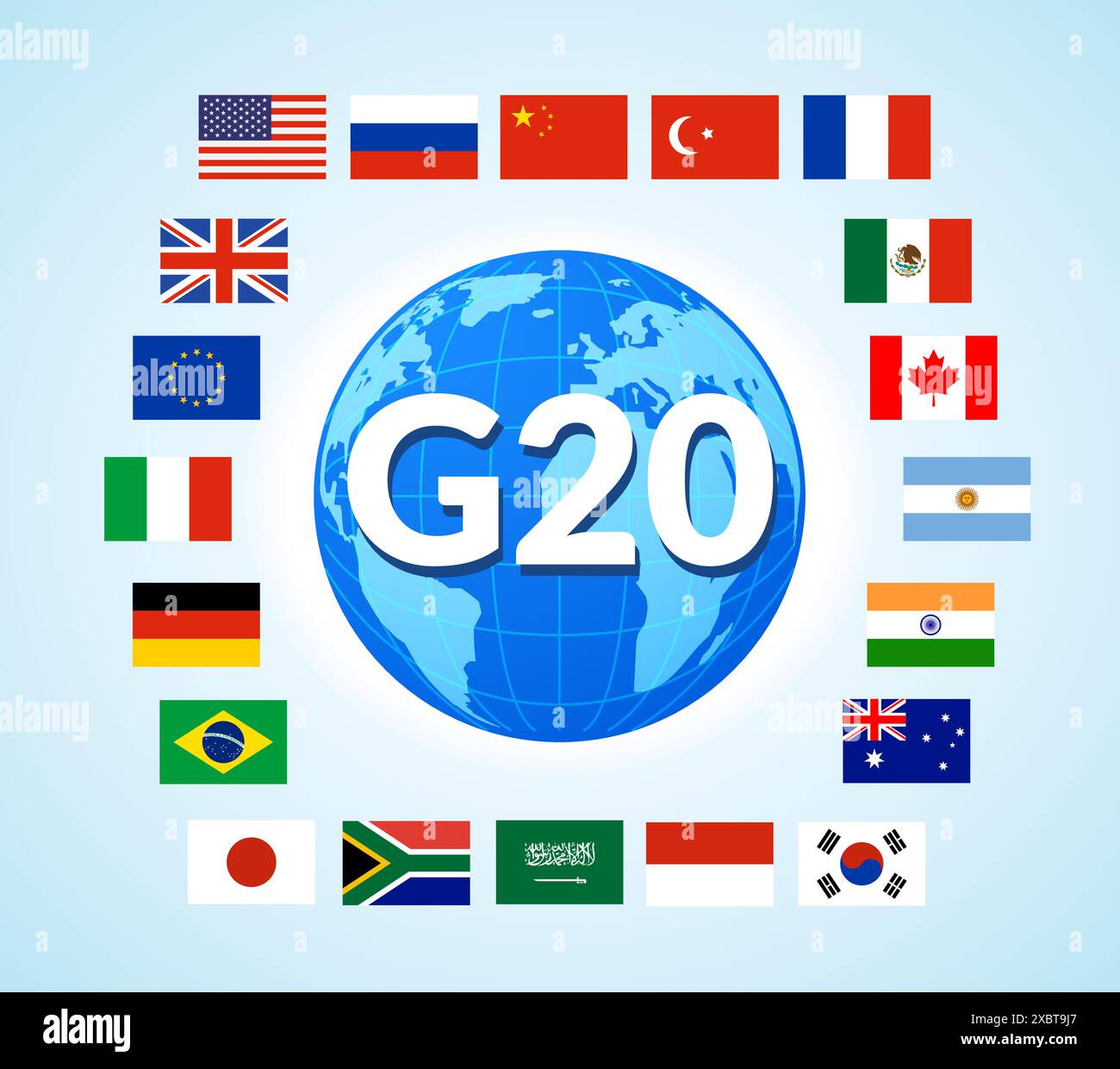 Vector G20 country flag Mexico, USA, Canada. G20 flag set icon Stock Vector Image & Art - Alamy