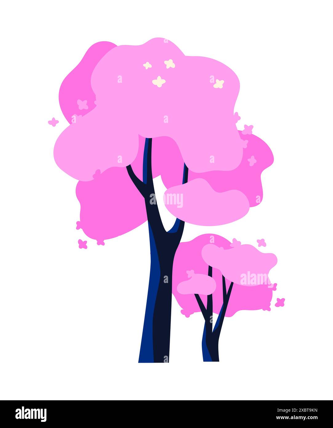 Spring trees - modern flat design style single isolated image Stock ...