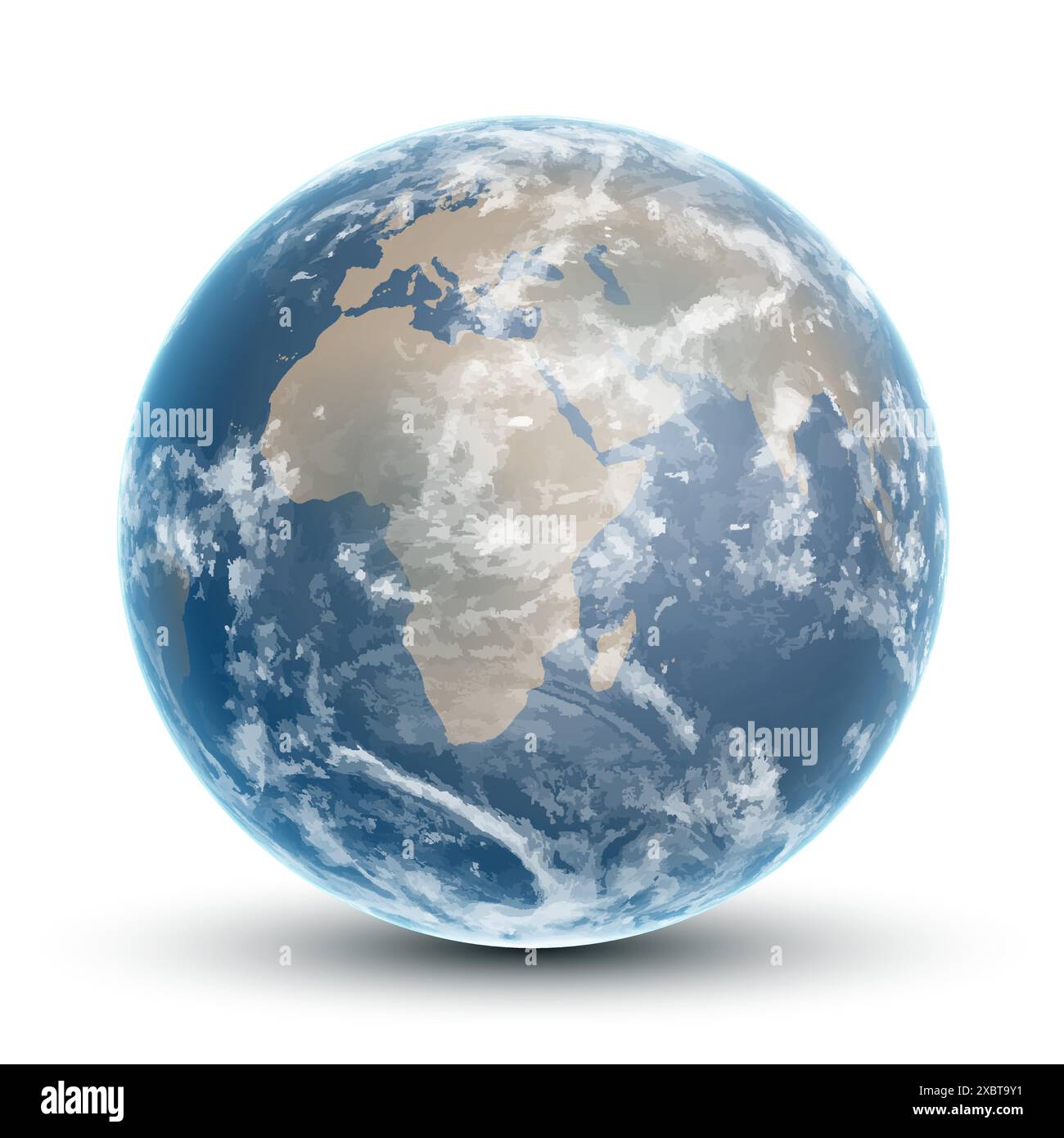 Globe earth vector 3d icon. Global realistic planet earth round digital ...