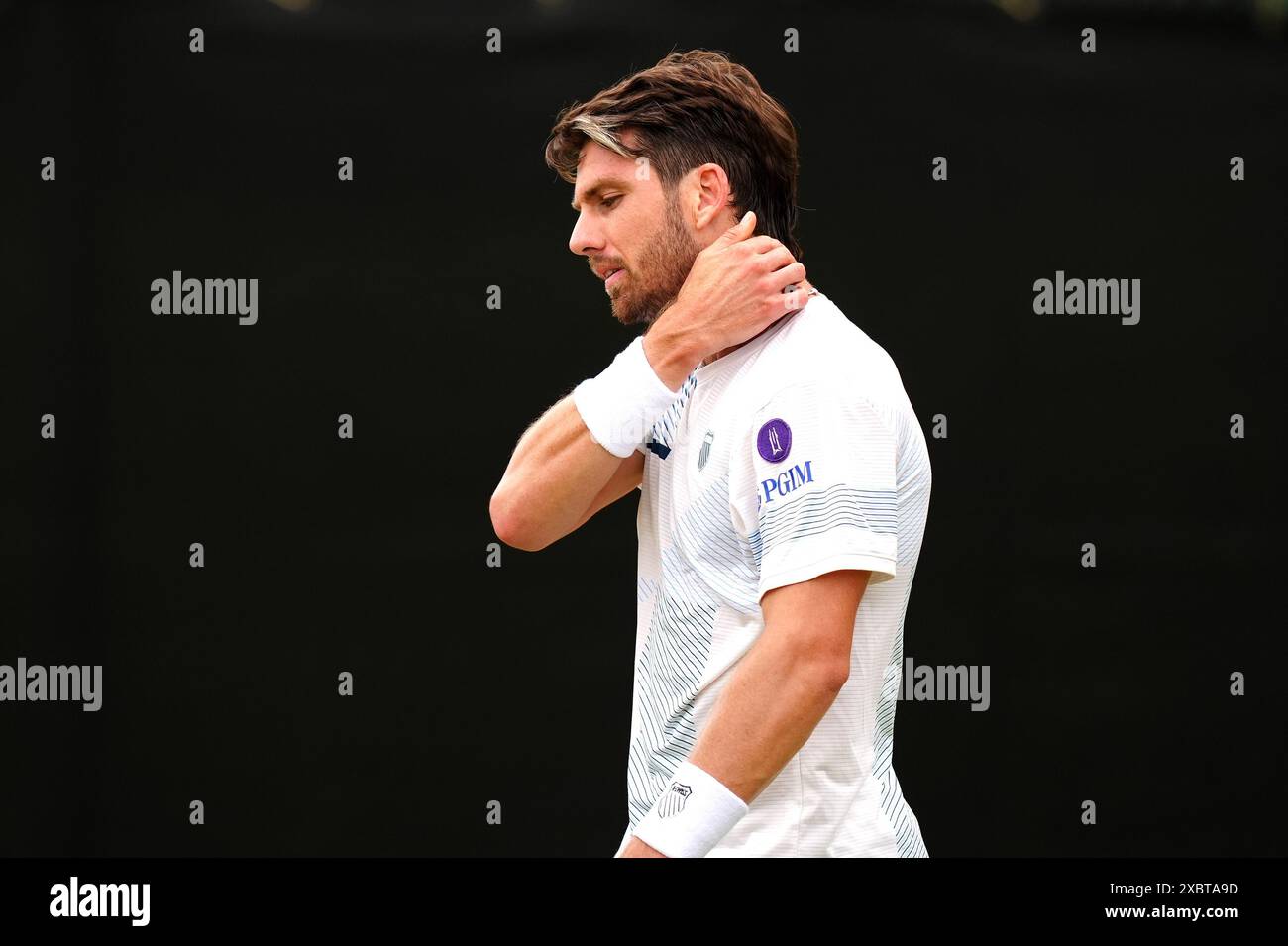 Cameron Norrie looks frustrated in his match against Jack Pinnington ...