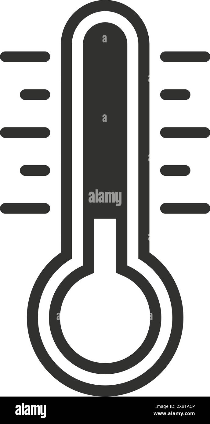 Minimalist thermometer icon indicating rising temperature Stock Vector Image & Art - Alamy