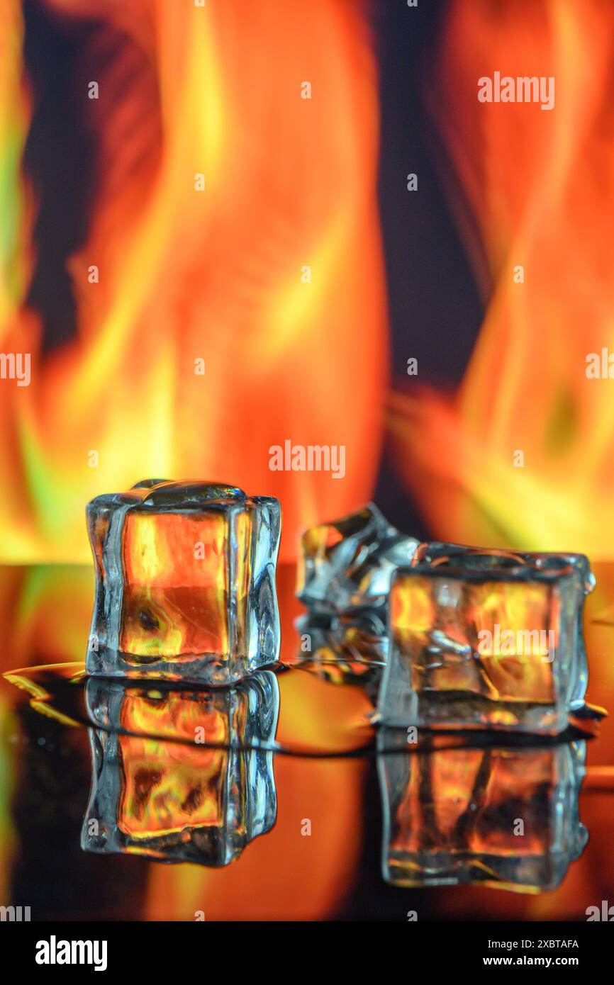 Vibrant depiction of the contrast between fire and ice wallpaper 1 ...