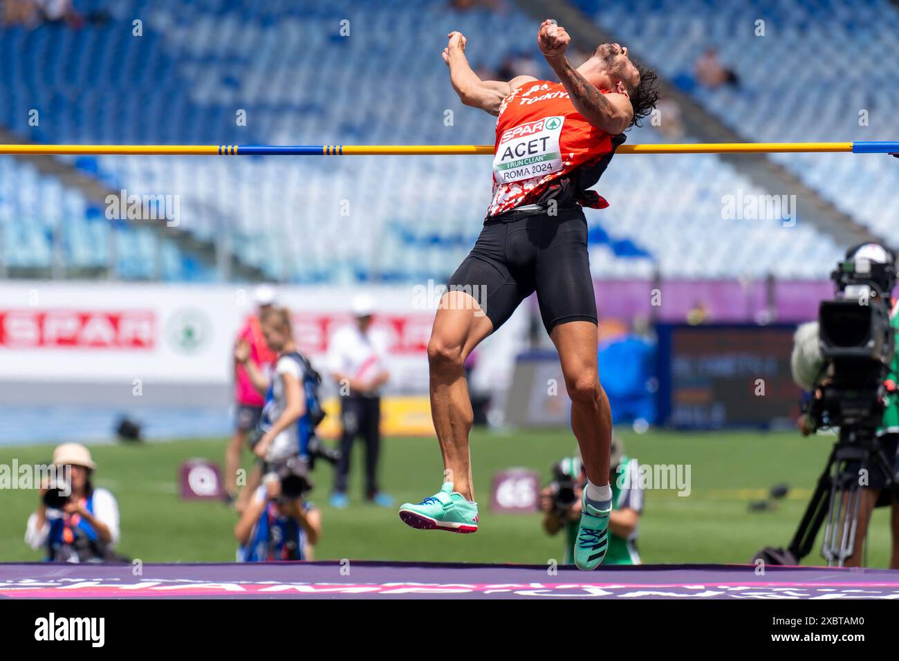 ROME, ITALY - JUNE 9: Alperen Acet of Turkey competing in the High Jump ...