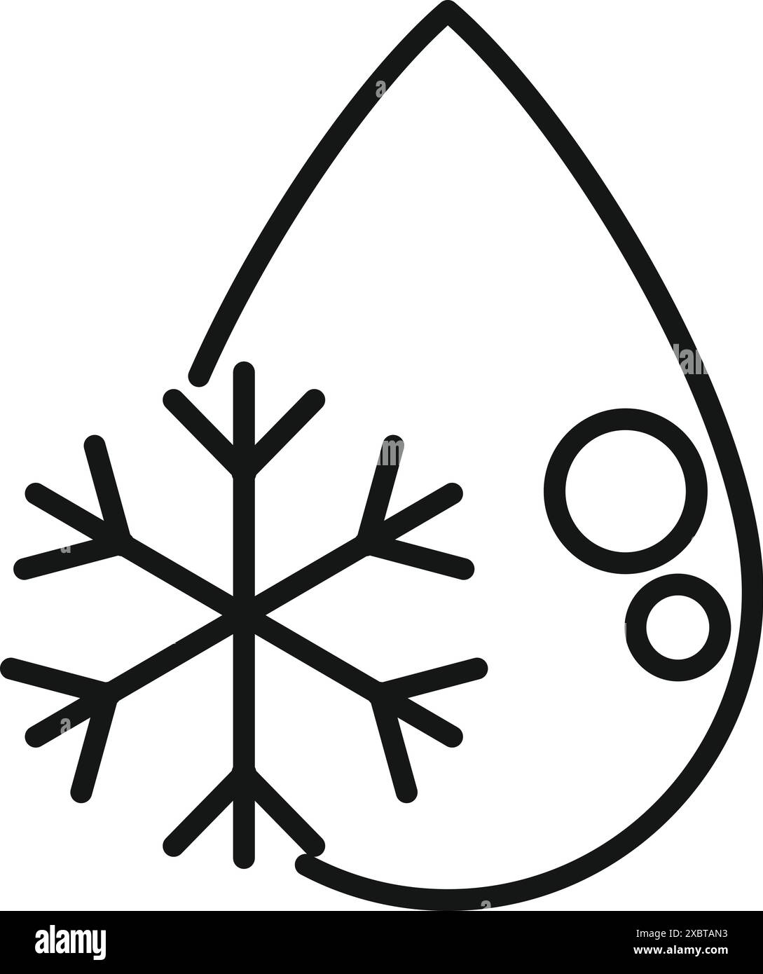 Simple line icon representing a water drop freezing, perfect for ...