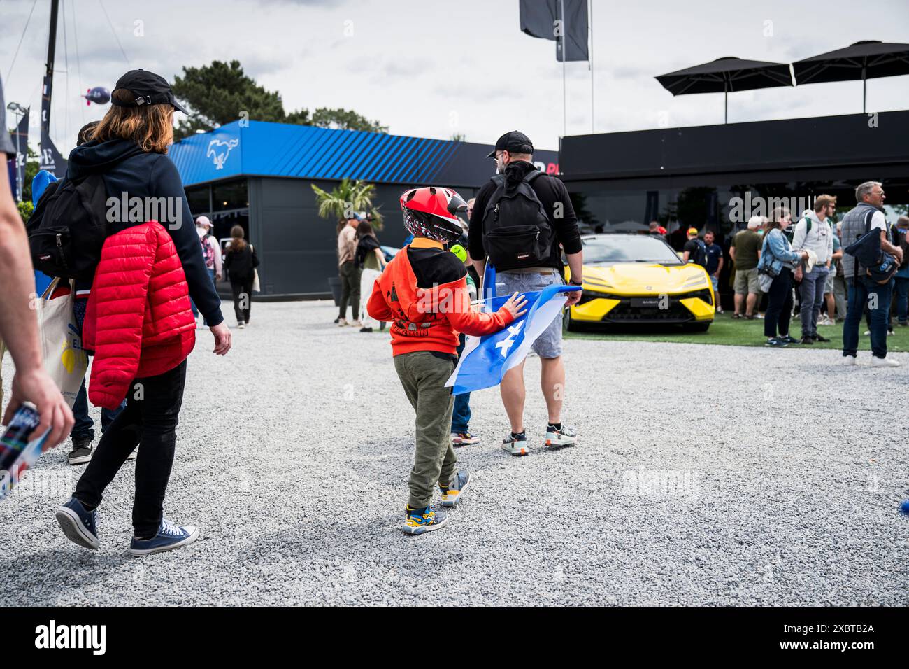 Le Mans, France. 13th June, 2024. Fan village, fans, supporters, public ...