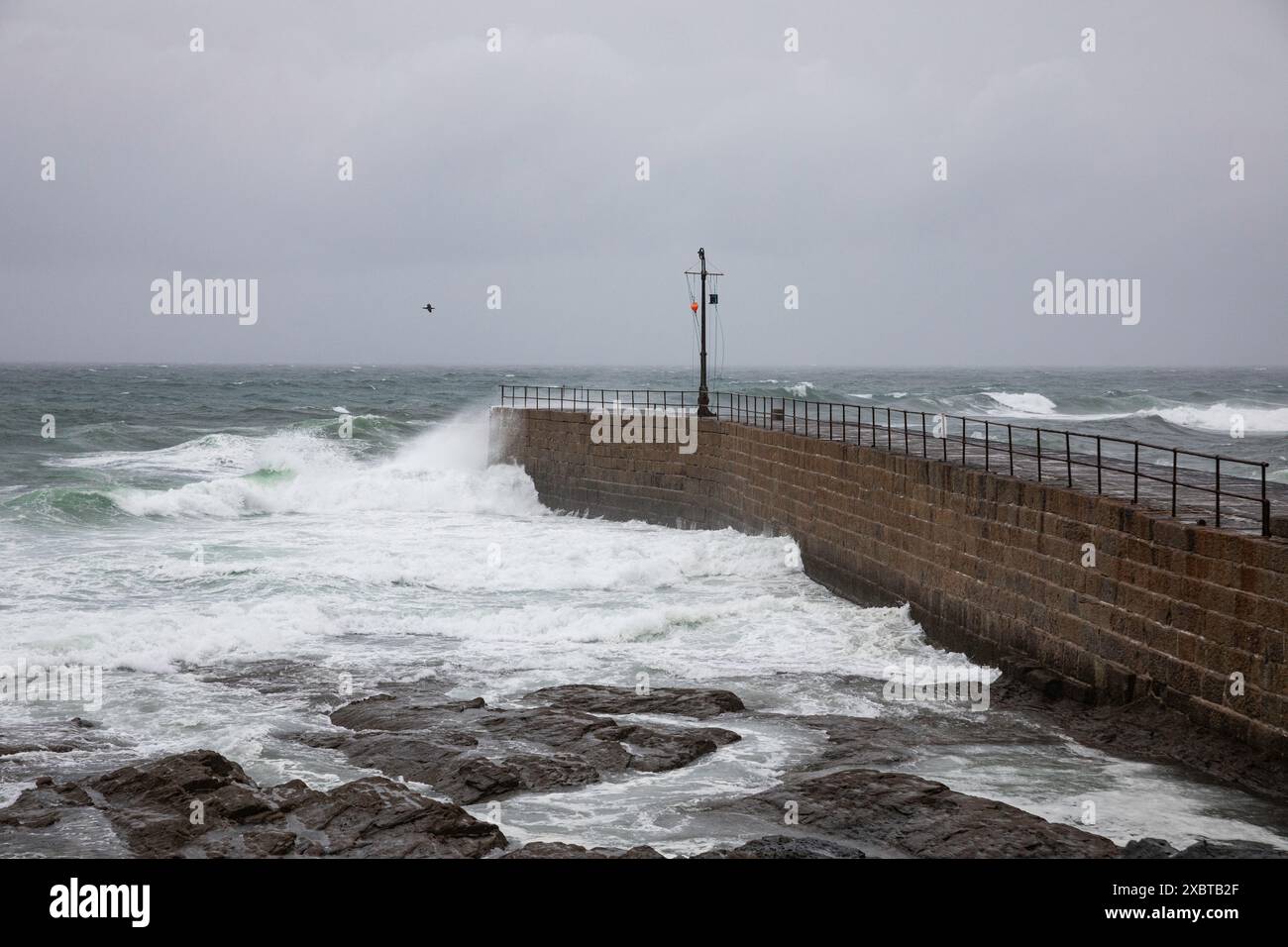 Porthleven, Cornwall, 13th June 2024, Strong winds and heavy rain ...