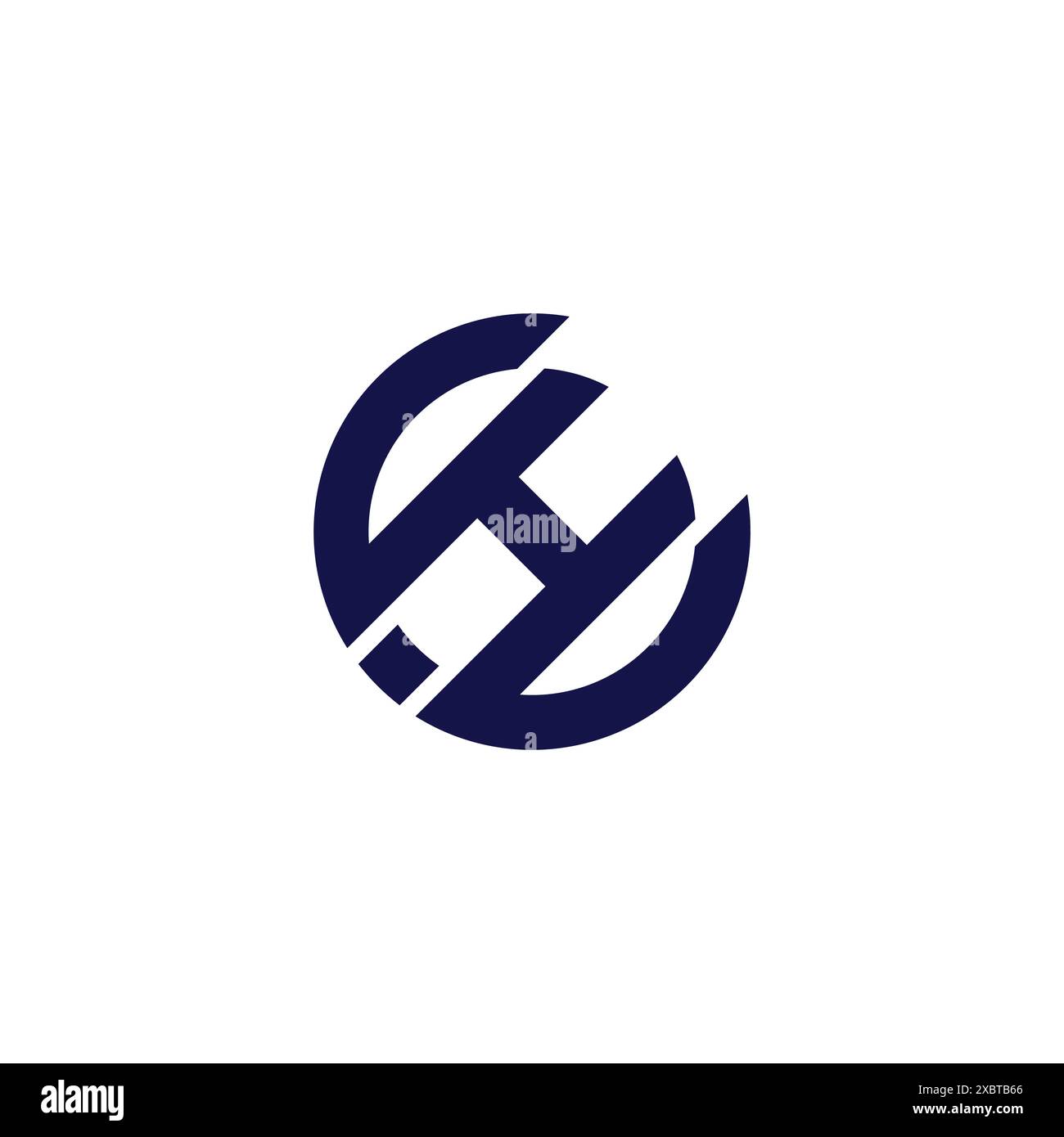 letter ch circle line geometric simple logo vector Stock Vector Image ...