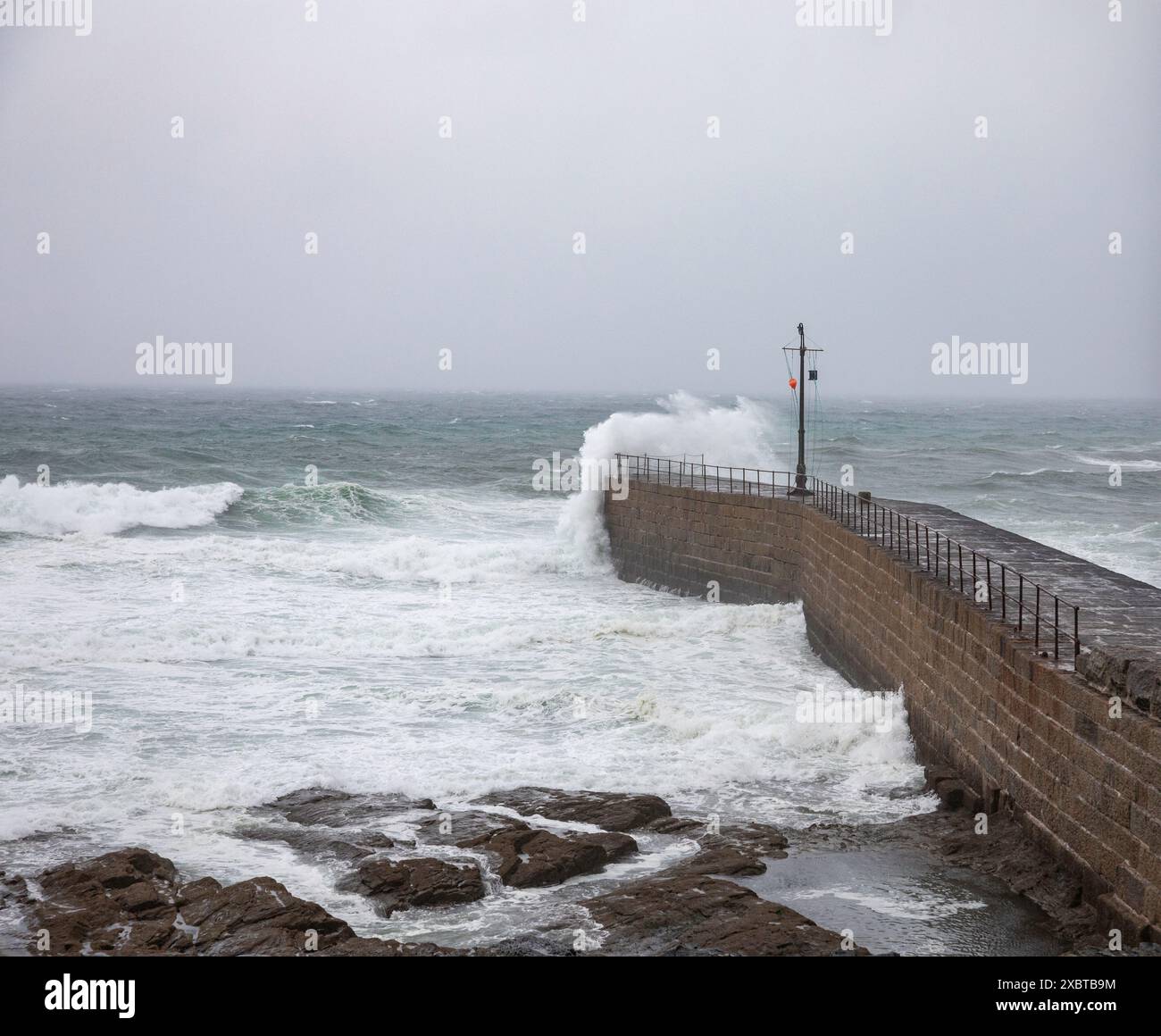 Porthleven, Cornwall, 13th June 2024, Strong winds and heavy rain ...