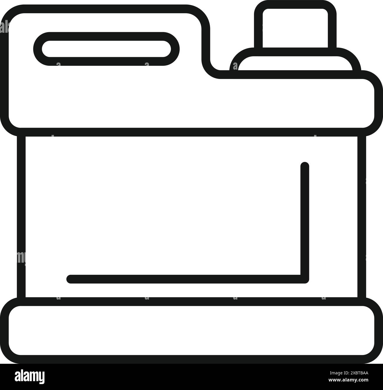 Black outline icon of a plastic canister holding cleaning supplies on a ...