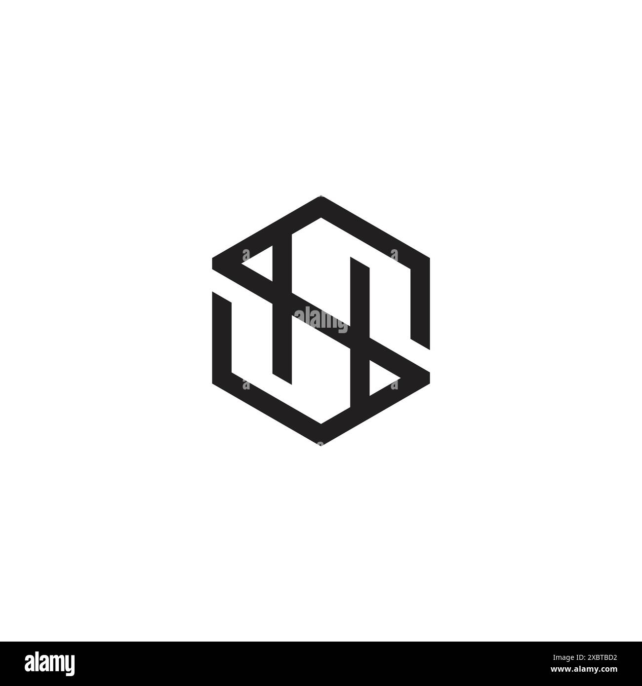 letter sh simple hexagon dimensional logo vector Stock Vector Image ...