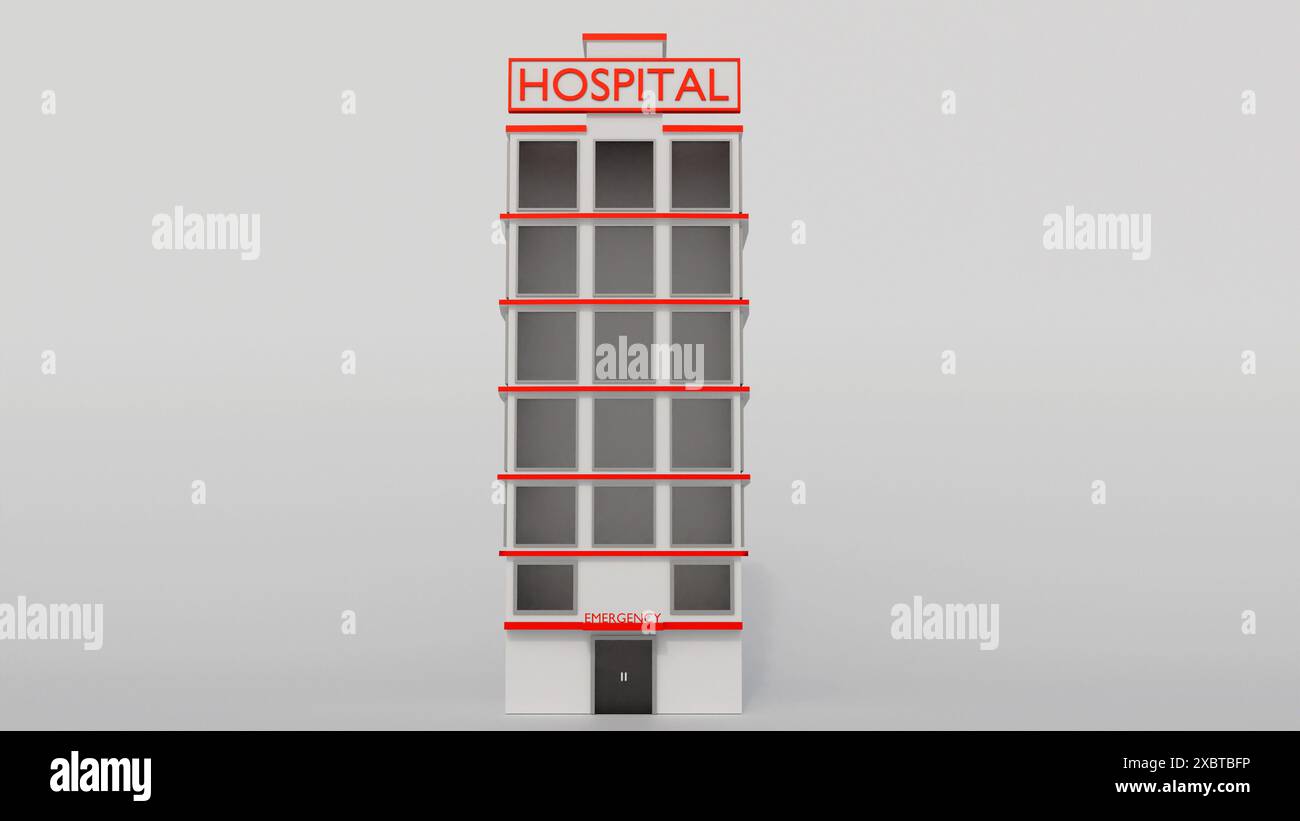 3d rendering of hospital building in the white background Stock Photo ...