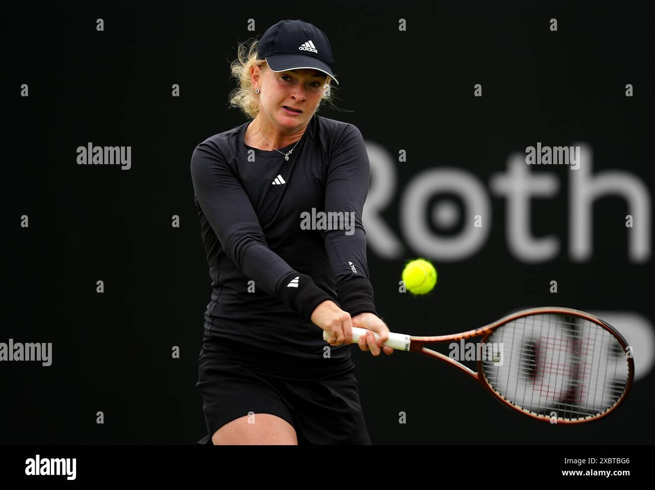 Francesca Jones in action against Ashlyn Krueger on day four of the ...
