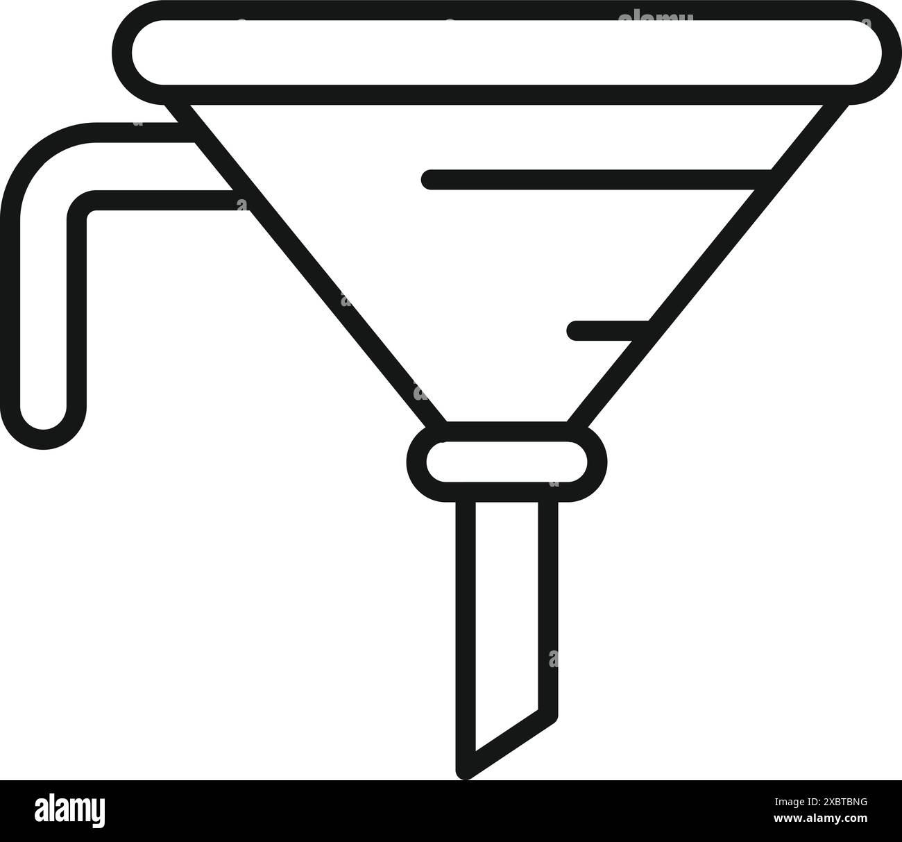 Line icon of a funnel, representing concepts like filtering, sales ... Line icon of a funnel, representing concepts like filtering, sales ...