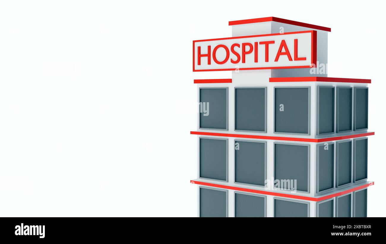 3d rendering of hospital building in the white background Stock Photo ...
