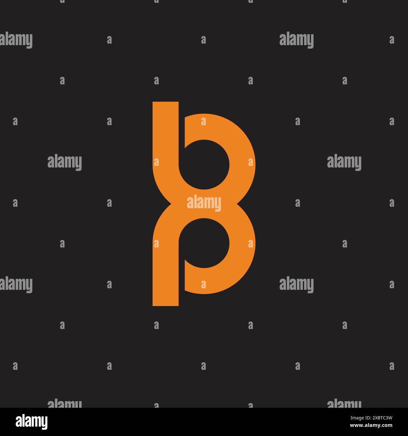 letter bp linked loop yellow simple geometric logo vector Stock Vector ...
