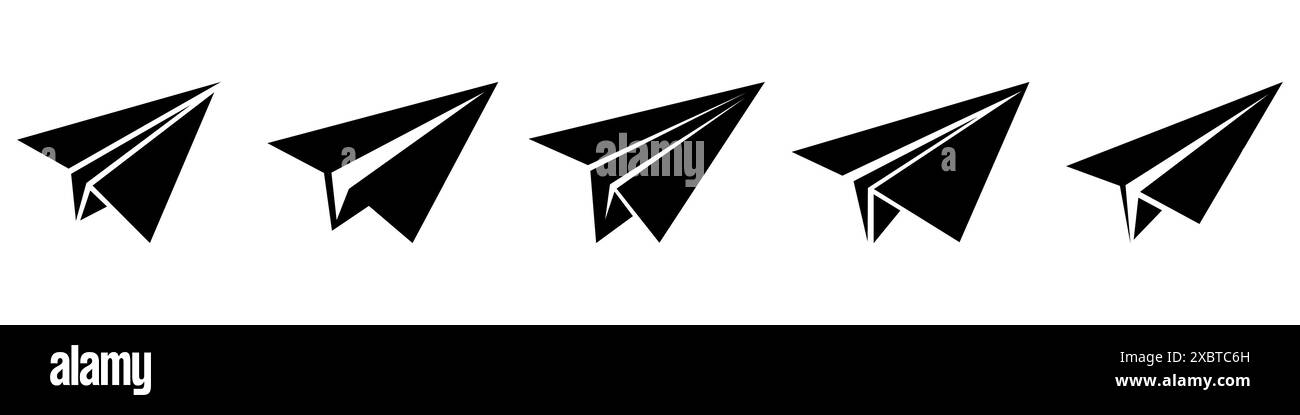 Paper airplane icons set. Paper airplane logo design in flat design ...