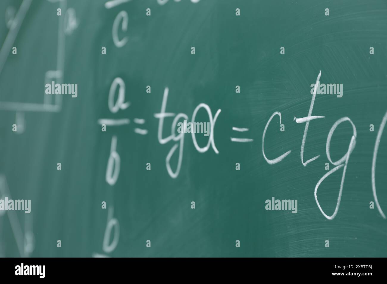 Many different math formulas written on chalkboard Stock Photo - Alamy