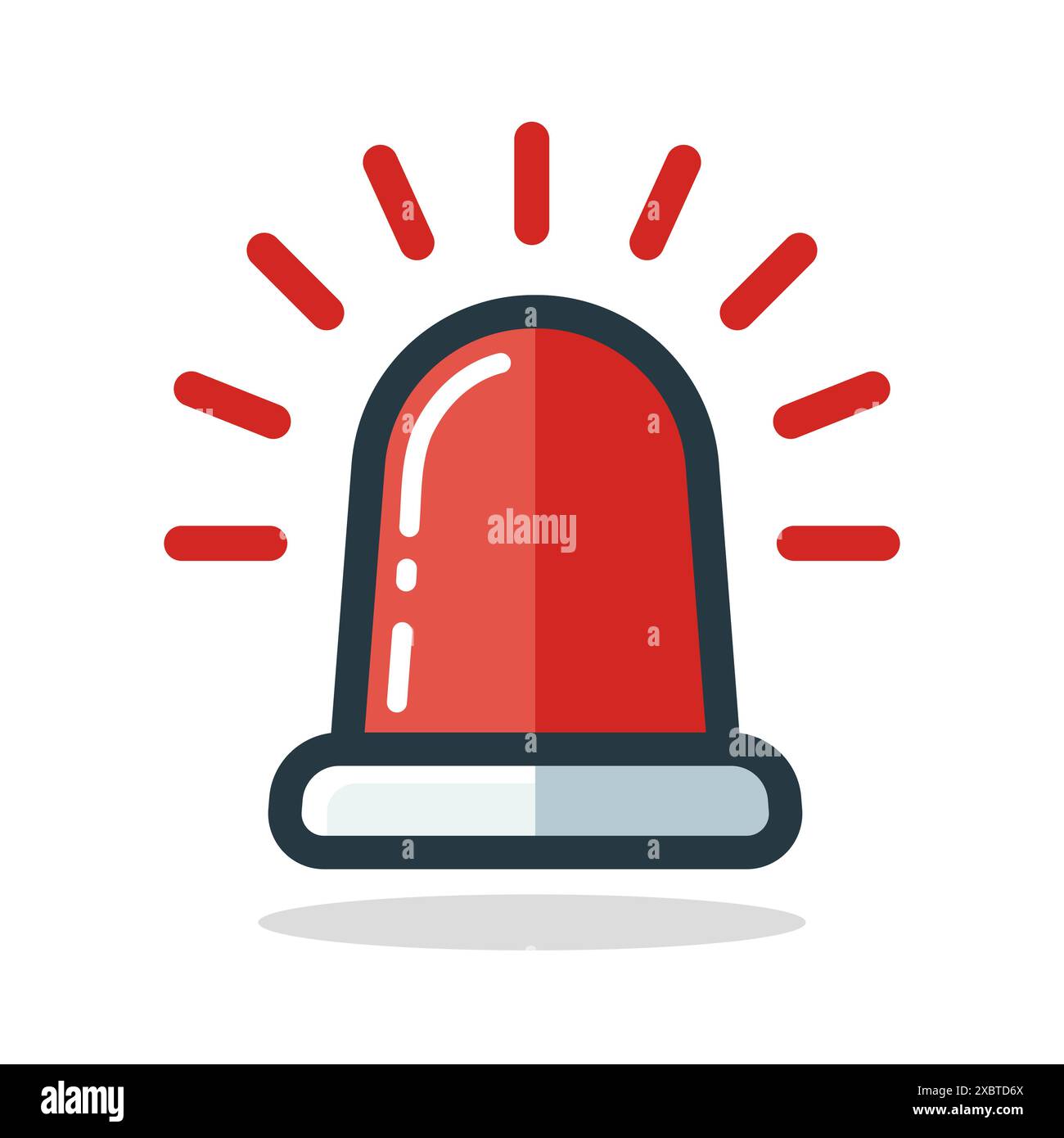 Red emergency flashers siren icon. Siren icon in flat style. Emergency ...