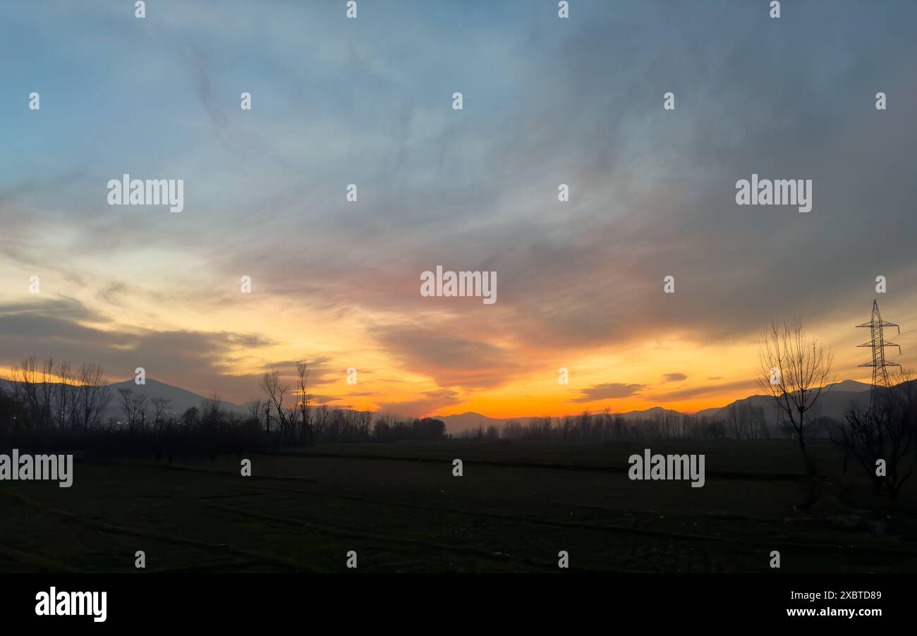 Beautiful sunset in wood time hi-res stock photography and images - Alamy