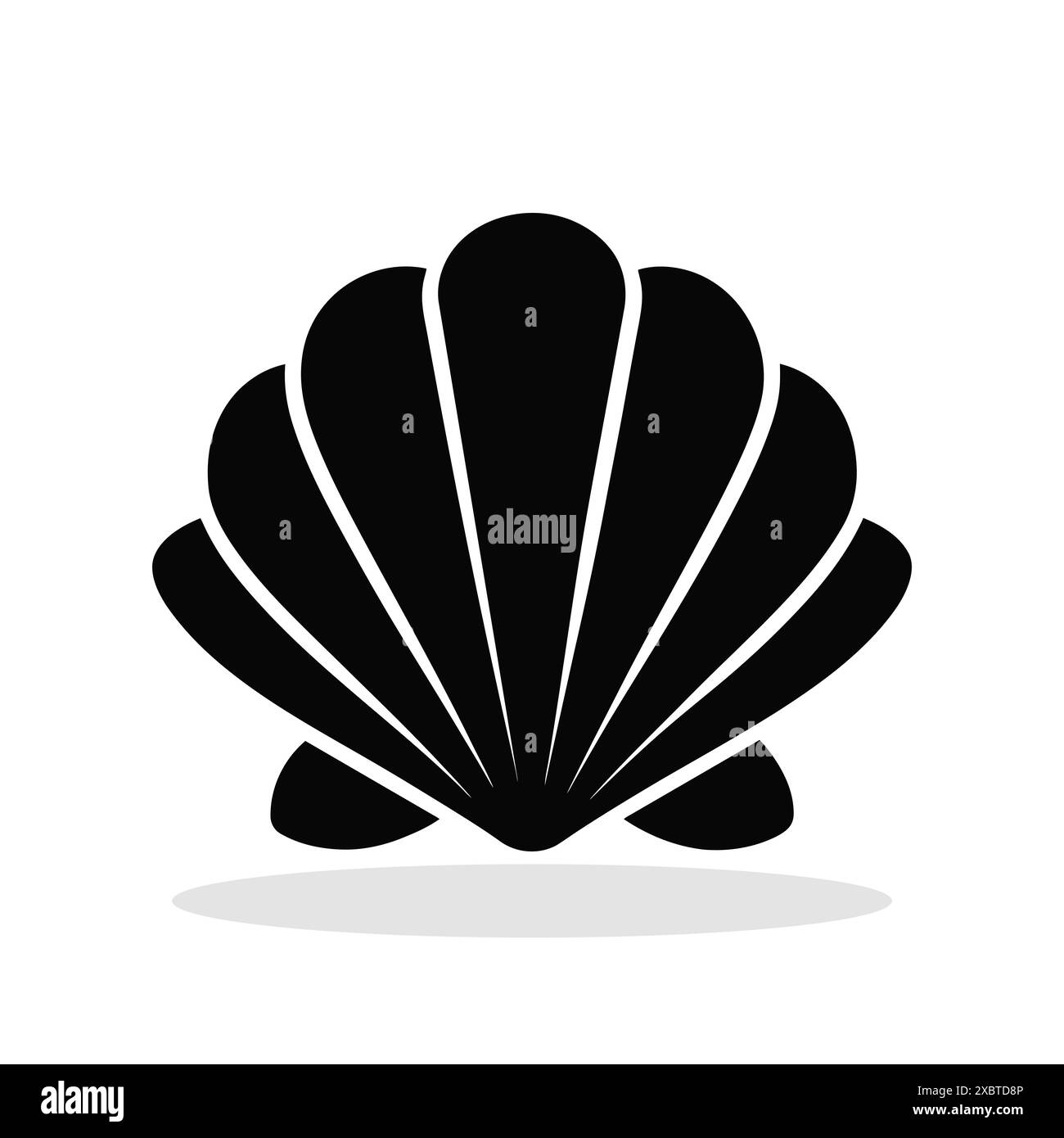 Sea shell icon. Pearl shell icon. Shell vector icon. Black seashell ...