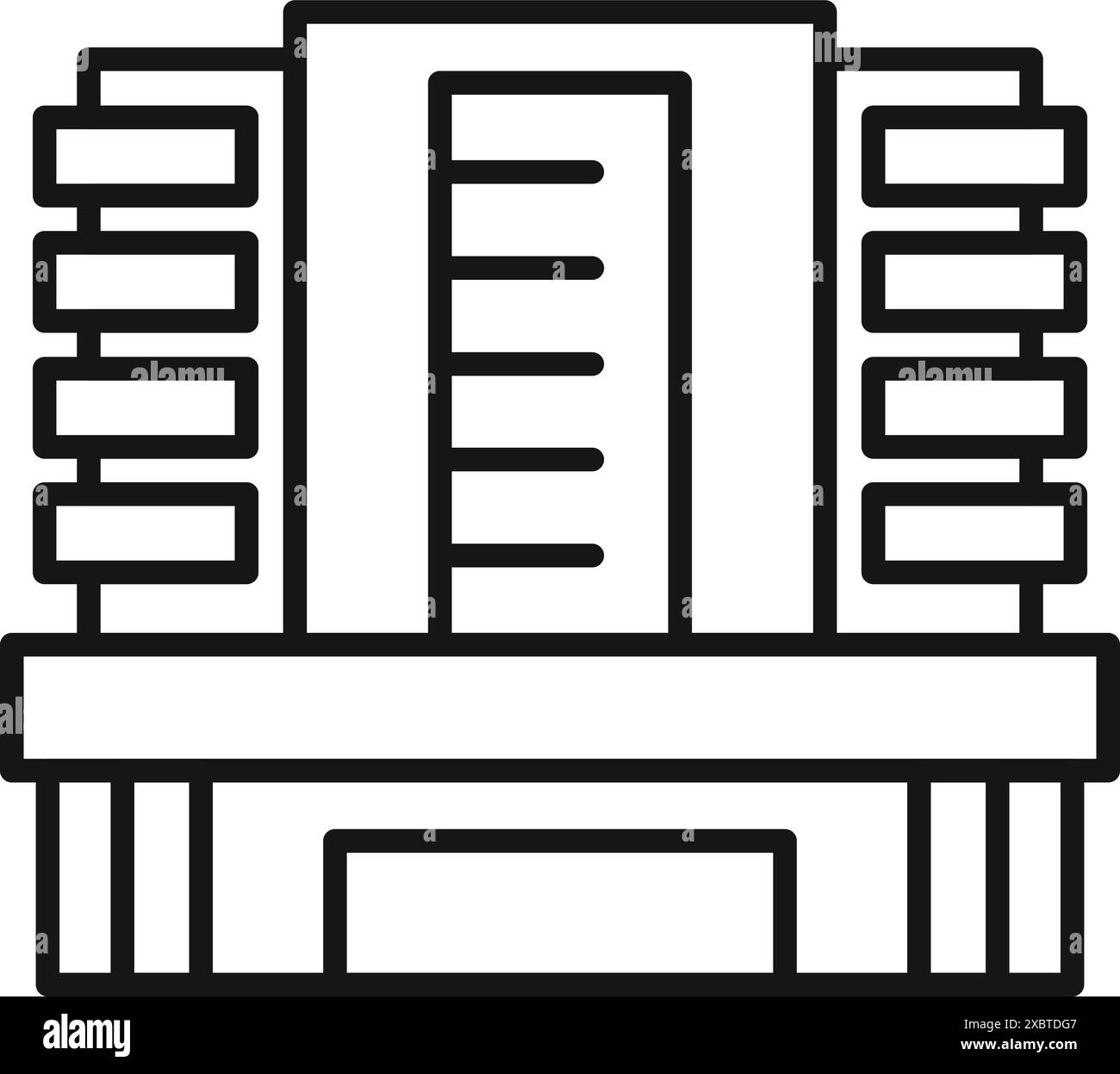 Simple line drawing of a building facade with balcony, perfect for ...