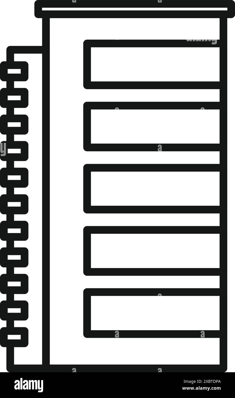 Simple line drawing of a building facade featuring a fire escape ladder ...