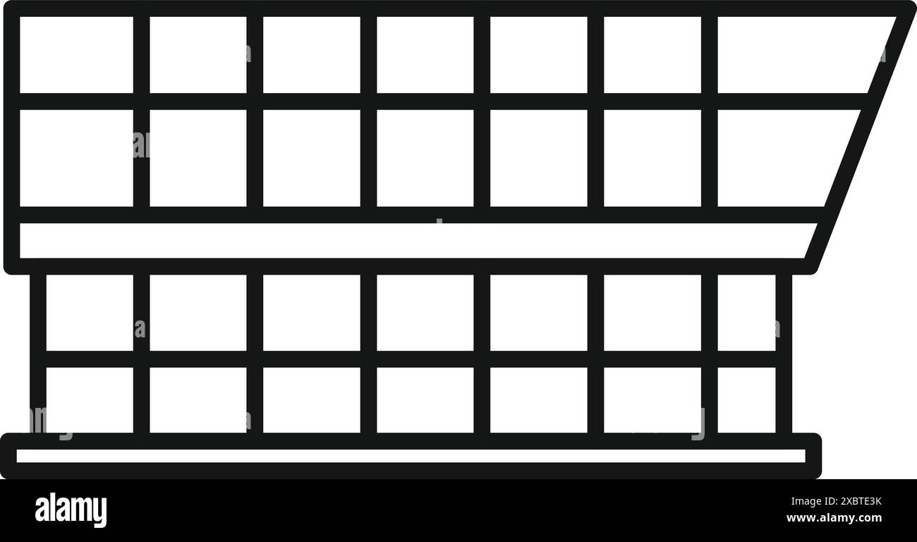Line art icon of an office building exterior with large windows Stock ...