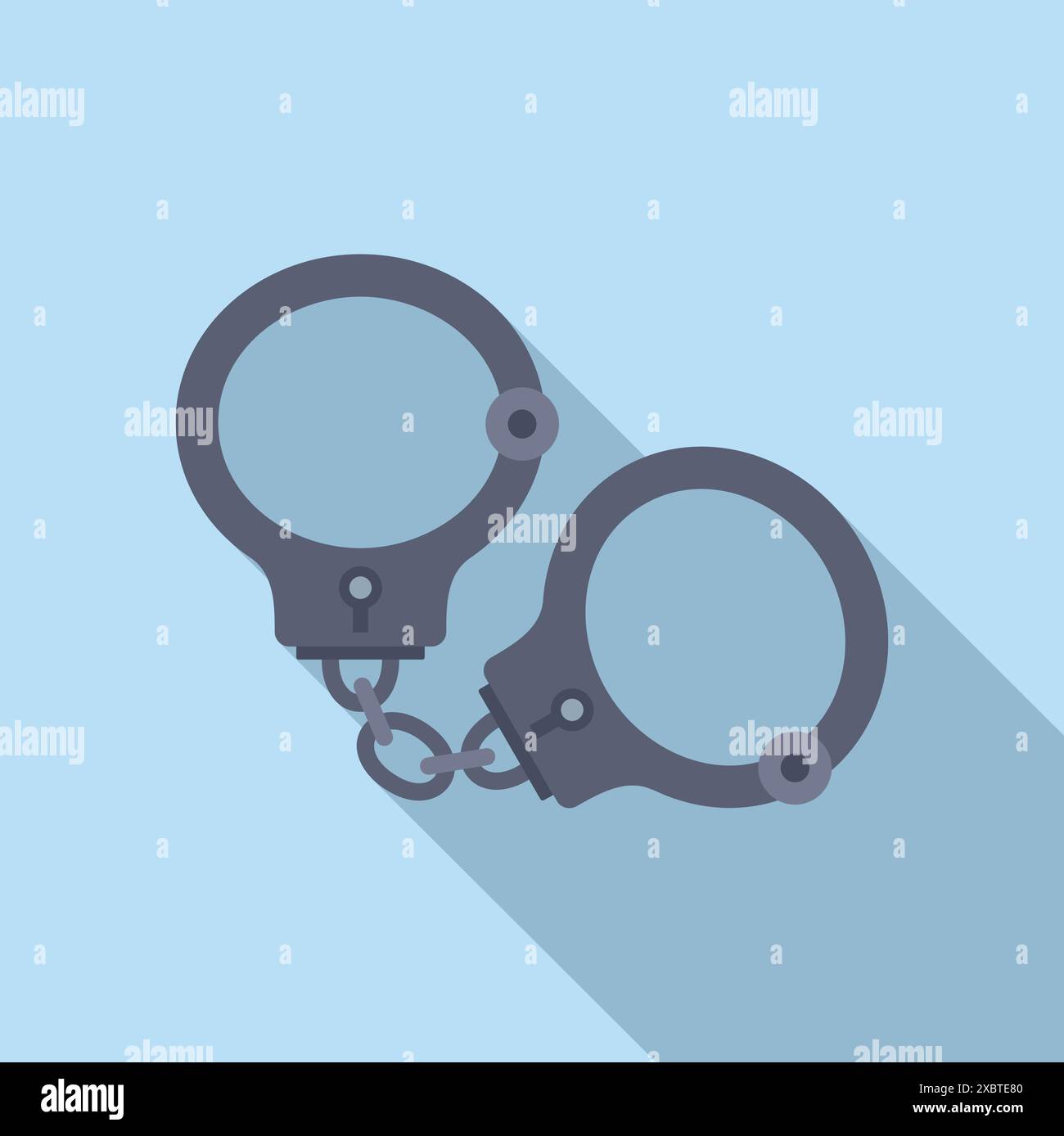 Illustration of steel handcuffs for detaining criminals, police ...