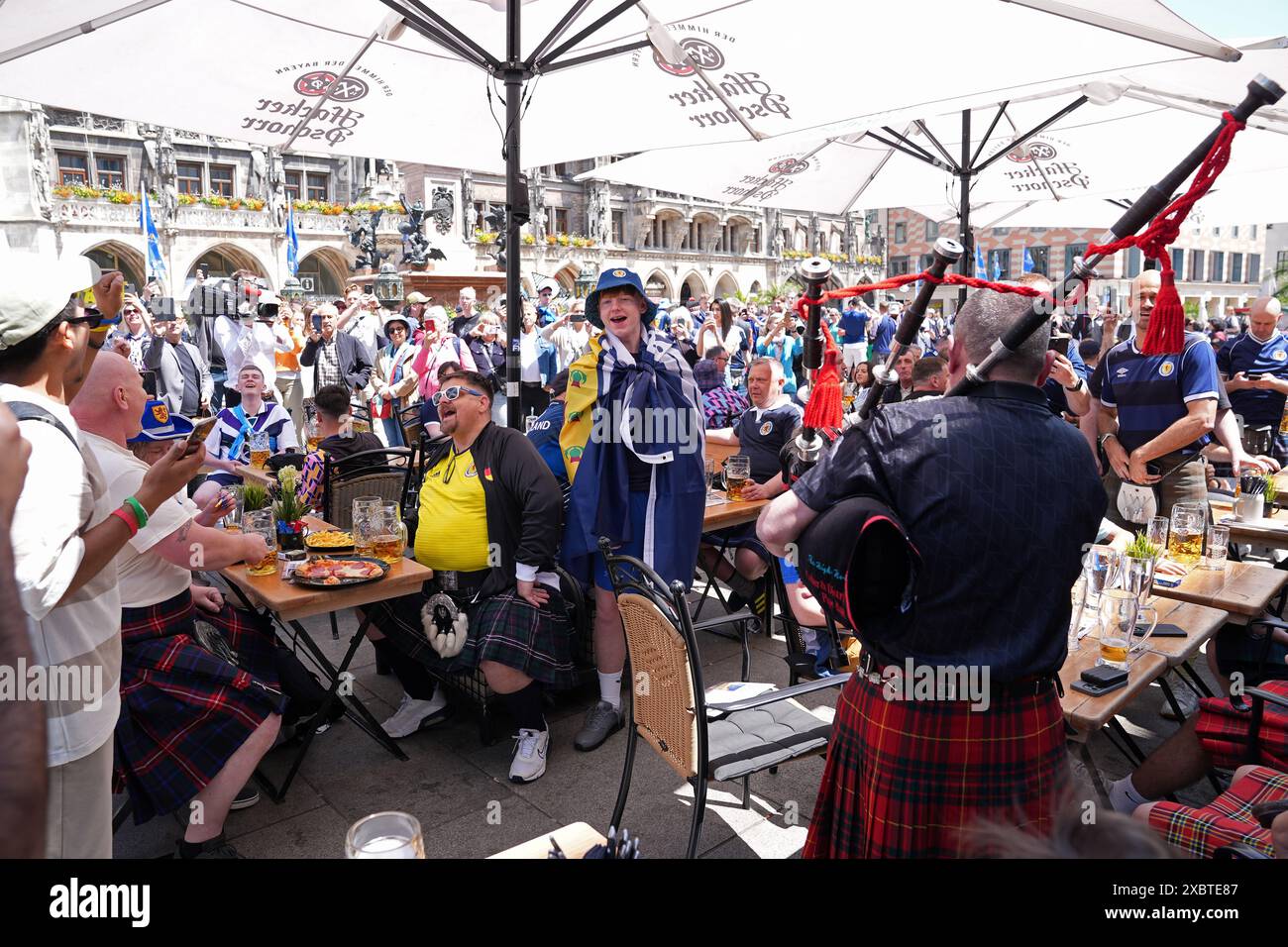 Scotland fans at Marienplatz central square, Munich. Scotland will face ...