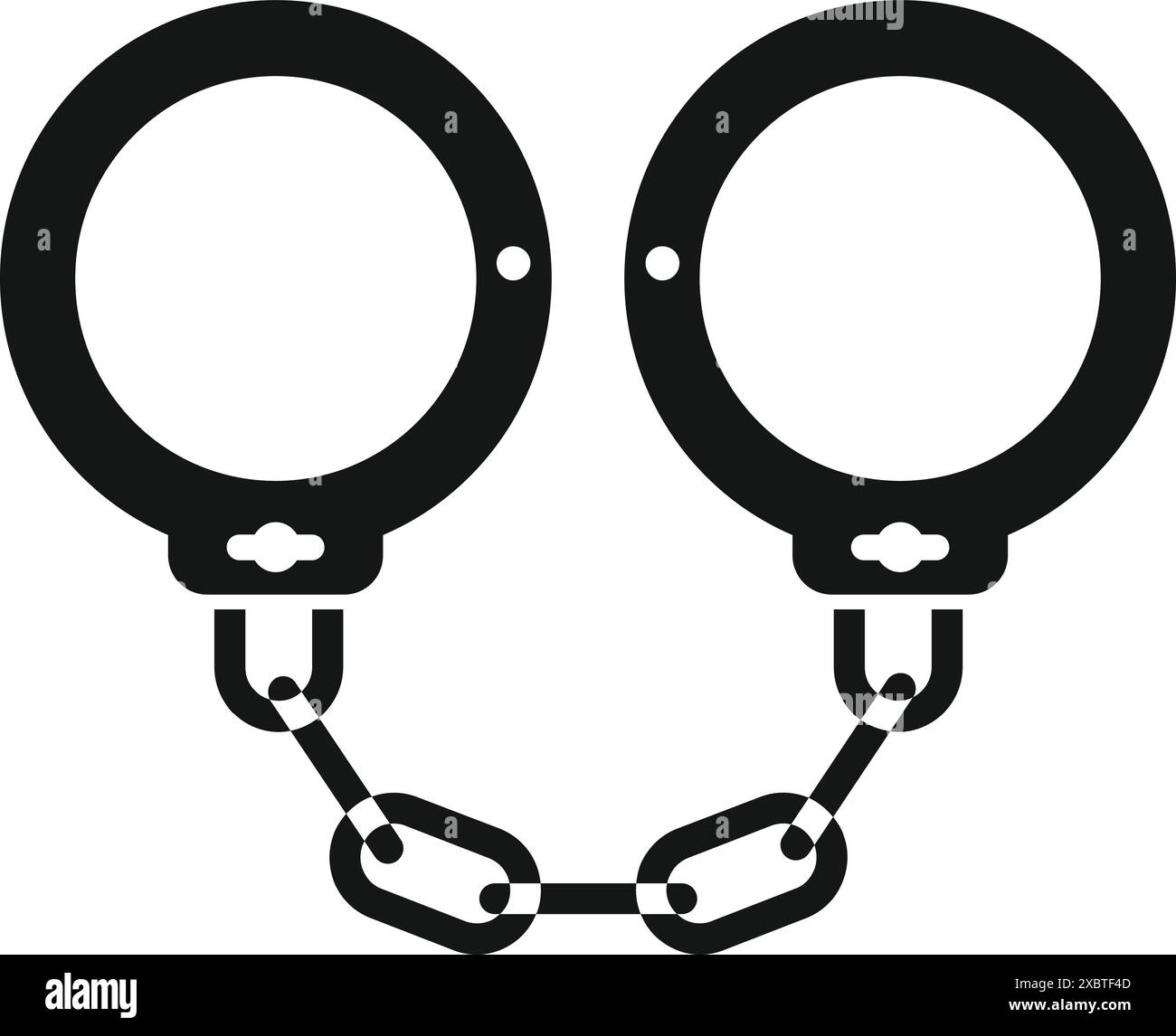 Closed handcuffs white background Black and White Stock Photos & Images ...