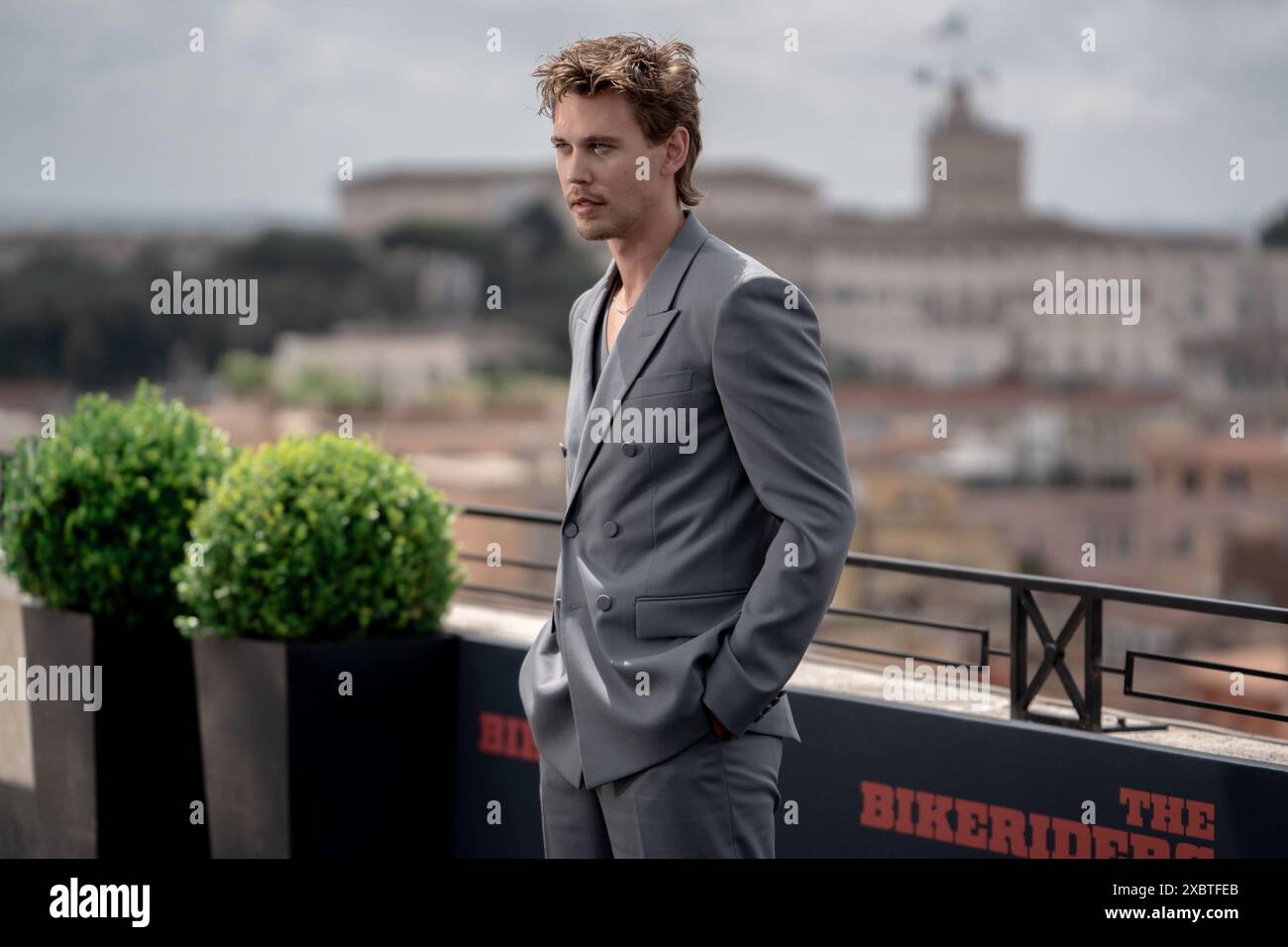 Austin Butler is attending "The Bikeriders" photocall at Hotel Hassler ...