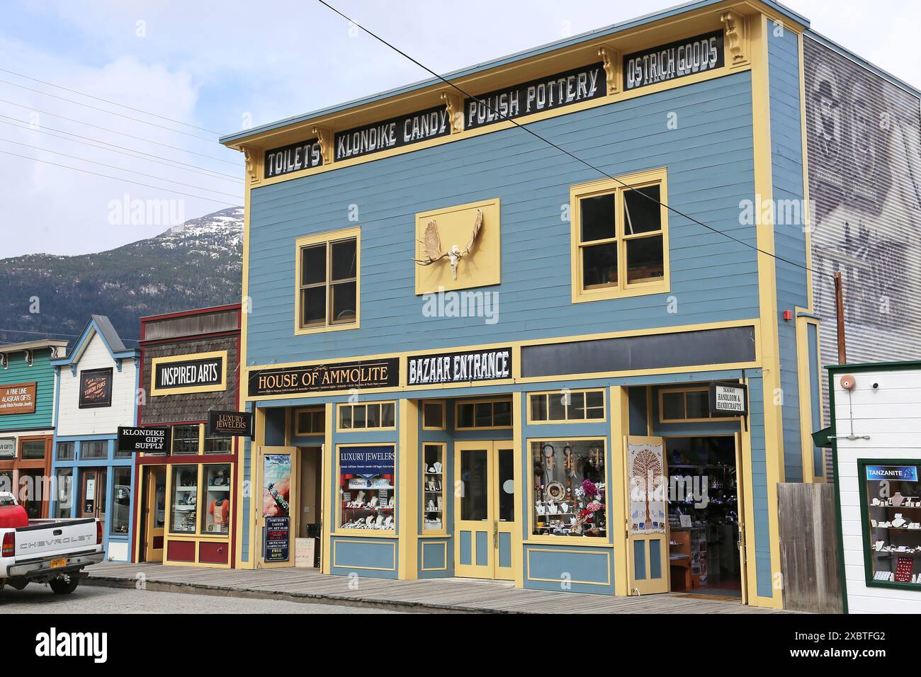 Broadway shops, Skagway, Lynn Canal, Alaska, USA, Gulf of Alaska, North ...