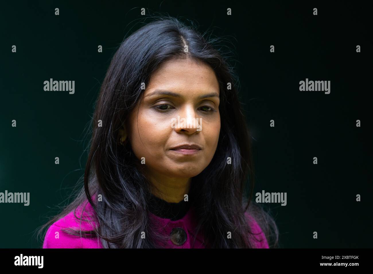 Akshata Murty, wife of Prime Minister Rishi Sunak, during a visit to Shinewater Primary School ...