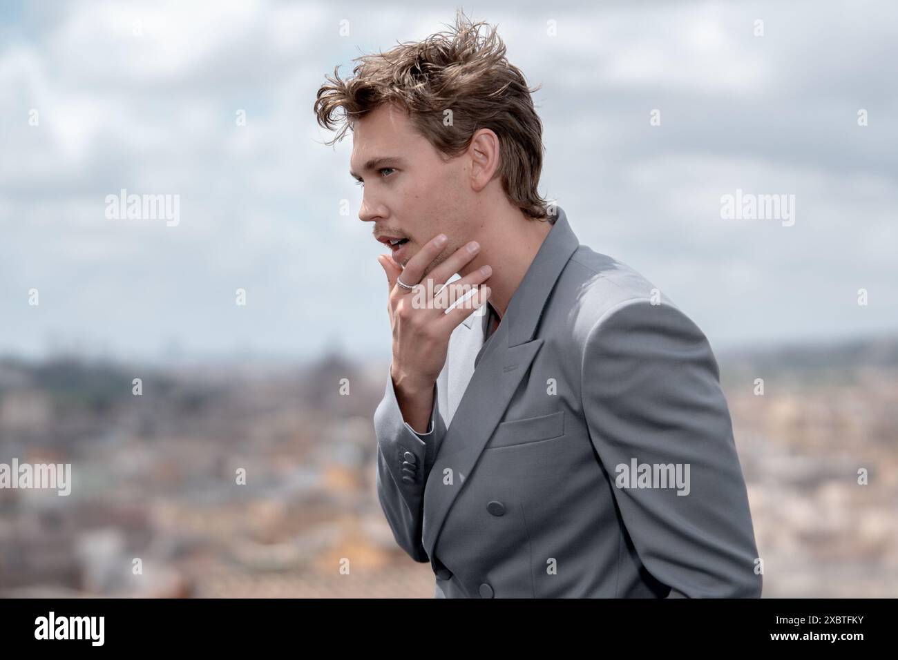 Austin Butler is attending "The Bikeriders" photocall at Hotel Hassler ...