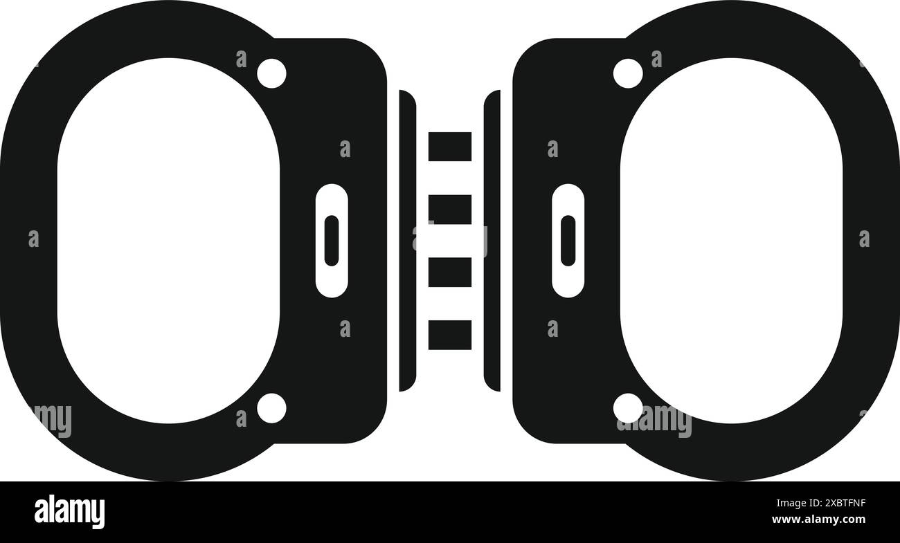 Black metal handcuffs locking mechanism depicting law enforcement and ...