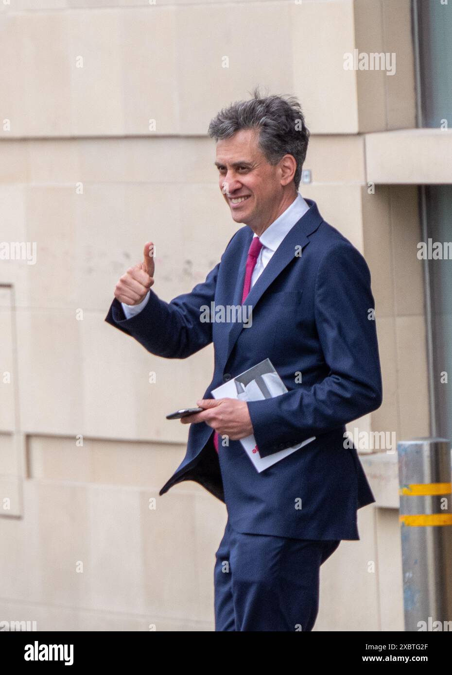 A smiling Ed Miliband, Labour Shadow Secretary of State for Energy ...