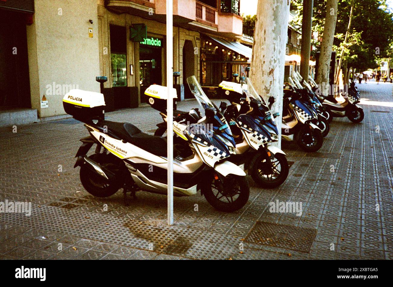Police motorbikes, Barcelona, Spain Stock Photo - Alamy