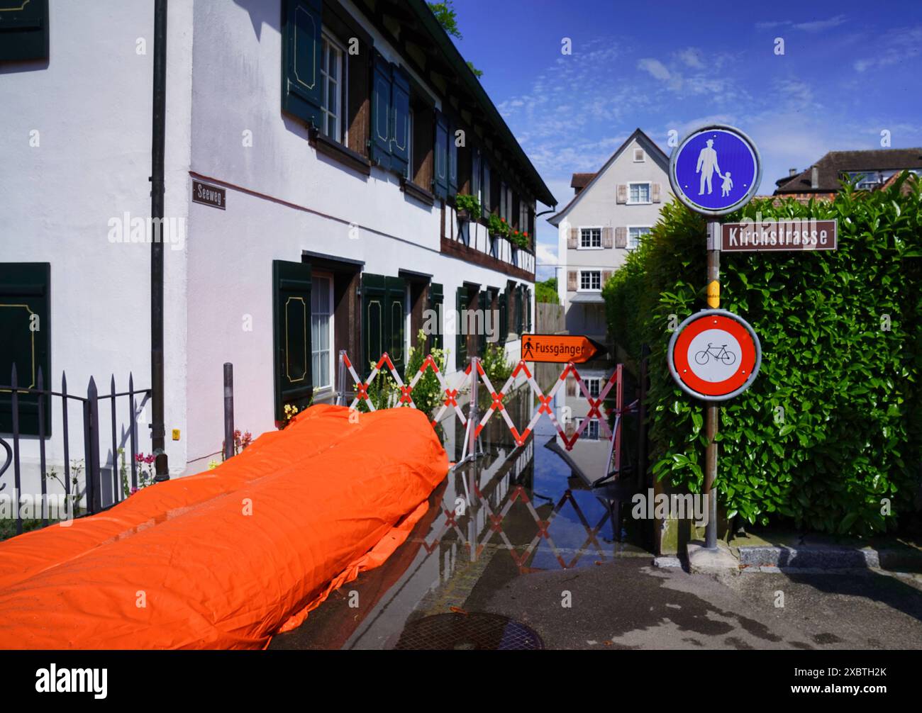 Bodensee, Hochwasser in Gottlieben, Schweiz *** Lake Constance, flood ...