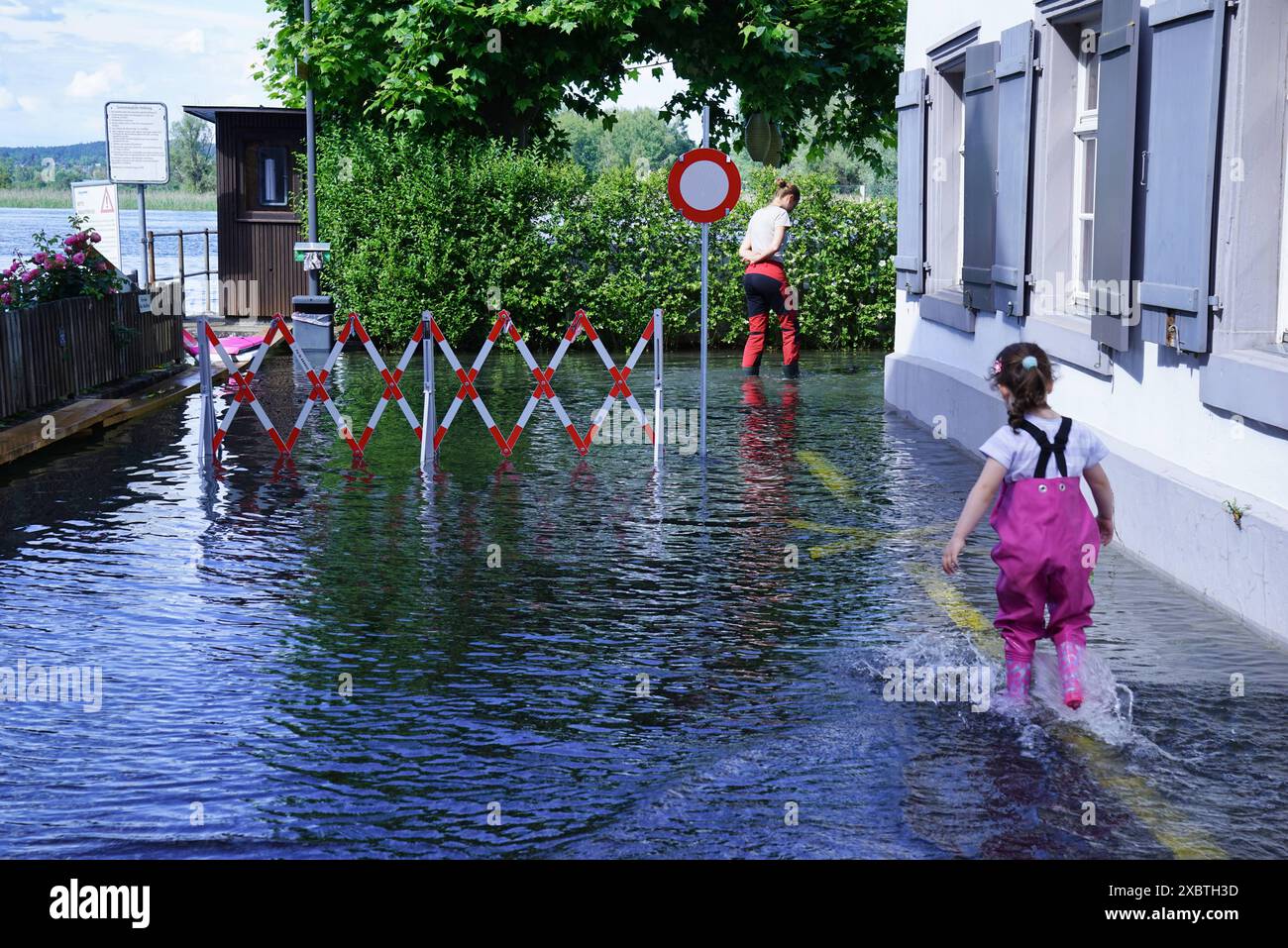 Bodensee, Hochwasser in Gottlieben, Schweiz *** Lake Constance, flood ...