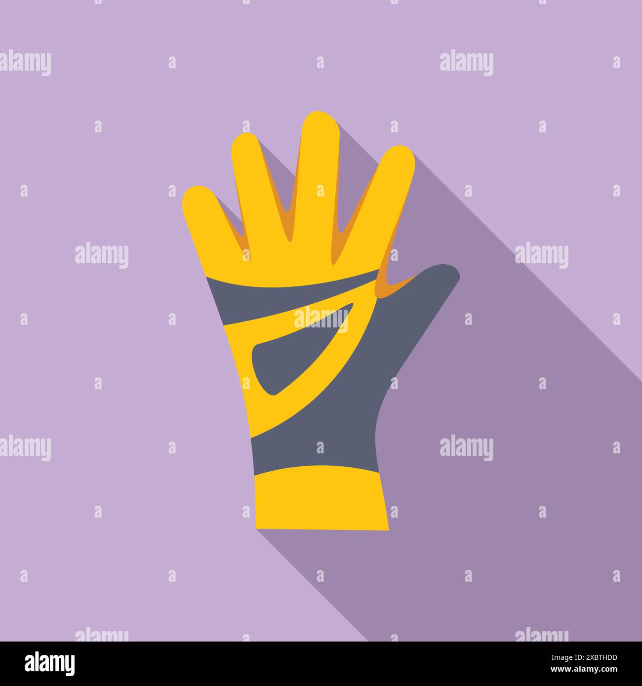 Goalkeeper glove protecting hand during soccer game icon, flat style ...