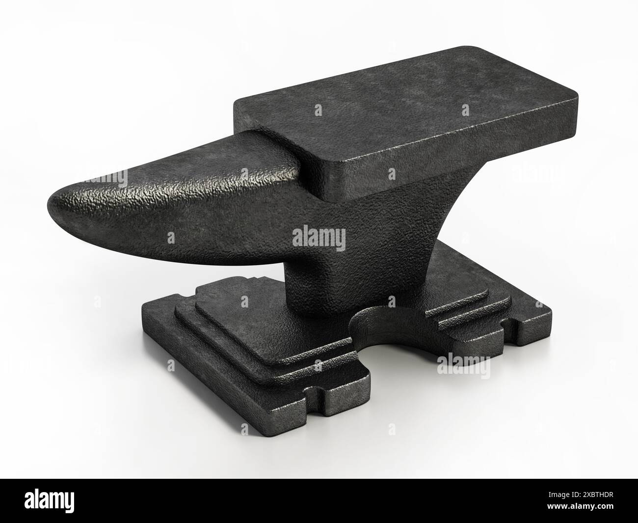 Black iron anvil isolated on white background. 3D illustration Stock ...